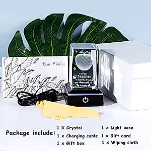 Teacher Appreciation Gifts for Women Men, 3D Crystal Engrave Apple with Base, Best Unique Christmas Retirement Thank You End of The Year Gifts for Teacher from Students