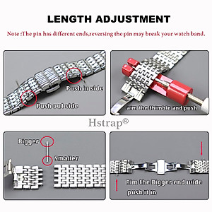 Hstrap Quick Release Metal Watch Band Compatible with Samsung Galaxy Watch 7/6/5/4 Bands 40mm 44mm/Galaxy Watch 6 Classic 43mm 47mm/Galaxy Watch 5 Pro 45mm, 20mm Mesh Watch Bands Women Men Gold-Silver