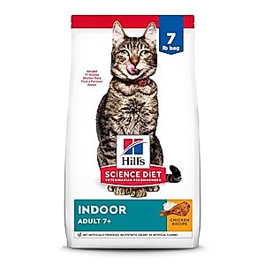 Hill's Science Diet Indoor, Senior Adult 7+, Easy Litter Box Cleanup, Dry Cat Food, Chicken Recipe, 7 lb Bag