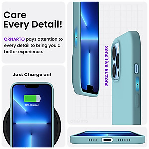 ORNARTO Compatible with iPhone 13 Pro Max Case 6.7", Slim Liquid Silicone 3 Layers Full Covered Soft Gel Rubber Case Cover 6.7 inch-Cactus