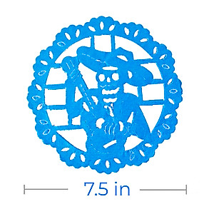 Super Value Depot Dia de Muertos / Day of the Dead, 30 Frontales and 10 Small Round Placemats, Altar de Ofrendas Decoration, Tissue Mexican Papel Picado.