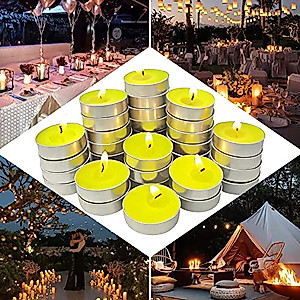Citronella Tea Lights: NOSTOSON Citronella Tealights Candles for Indoor/Outdoor,4 Hour Burning Mini Candles-Pack of 50