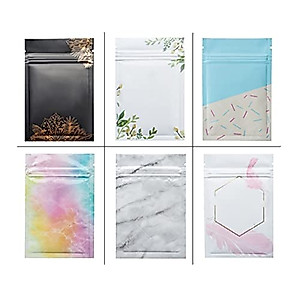 100PCS Colorful Strip Bag For Candy Coffee Food Saver Storage Disposable Snack Container Ziplock Packet Biscuit Bag Resealable Thick Bag Aluminum Foil Bags Sample Bag 3.1x4.7in