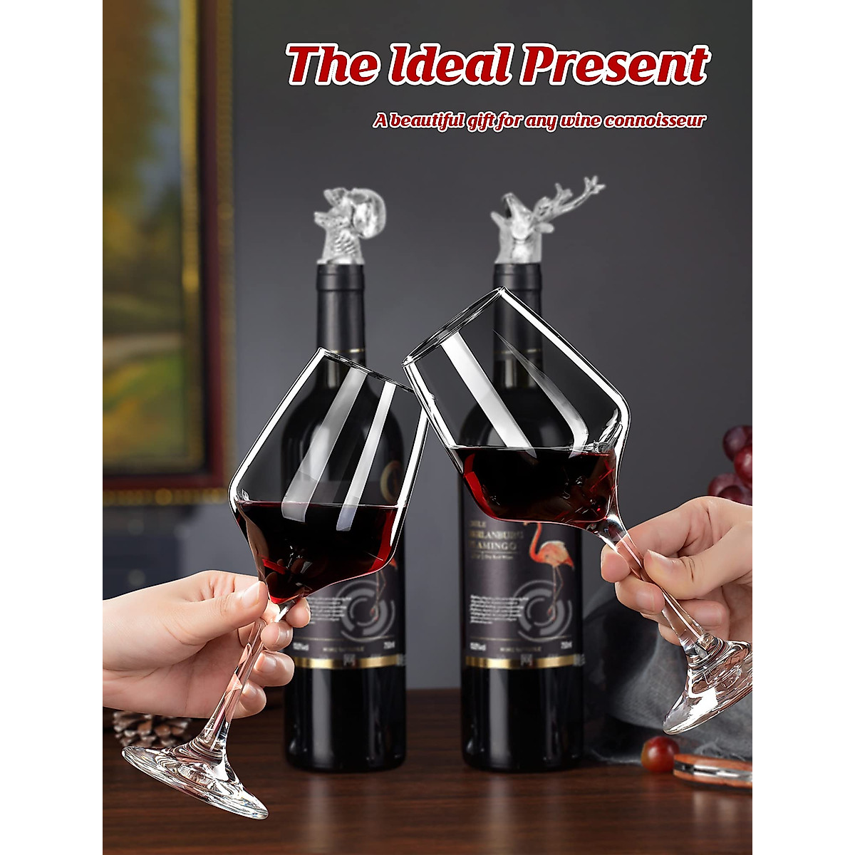 Skull Wine Aerator Pourer Spout - Anvy Lunda Liquor Bottle Pourers Skull Wine Decanter - Creative Gifts for Alcohol, Whiskey, Skull Lover (Silver)