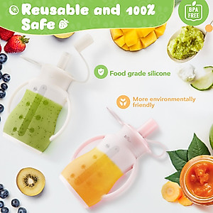 BEAR Baby Food Maker & Baby Fruit Food Feeder & Mini Freezer Nibble Tray & Baby Food Pouches Combo
