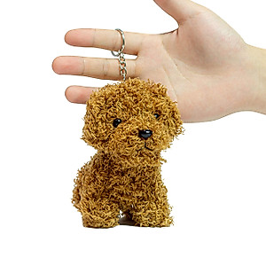 Cute Stuffed Animal Dog Anime Plush Key Chain, Fashion Accessory Backpack Clips, Kindergarten Gift, Handbag Pendant, 5 inch (White)