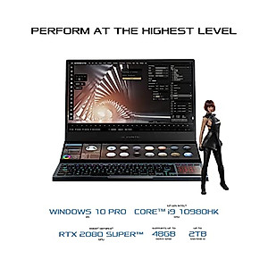 ASUS ROG Zephyrus Duo Gaming Laptop 15.6 UHD 4K Gsync + Secondary Display Core i9-10980HK, NVIDIA GeForce RTX 2080 Super, 32GB DDR4, 2TB RAID 0 Win 10 Pro GX550LXS-XS99 (Renewed)