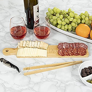 Bamboo Taco Tray with Tong, Taco Holder Holds 8, Taco Shell Holder. Design Allows for Multi-Use Food Tray, Charcuterie Tray. Great Housewarming Gift & Kitchen Accessory.