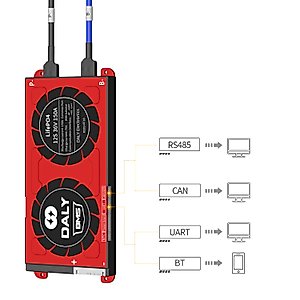 DALY Smart BMS LiFePo4 12S 36V 150A PCB Battery Protection Board with UART Communication and CAN 485 Bluetooth Battery Monitoring Module for Household Energy Storage