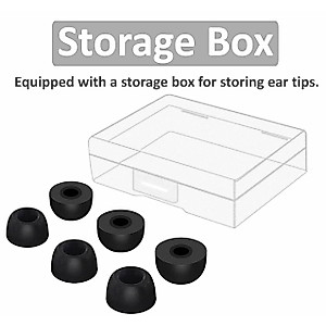 3 Pairs Memory Foam Elite 75T / Elite 3 / Elite 7 Pro Ear Tips Buds, Replacement Reduce Noise Comfortable Eartips Compatible with Jabra Elite 65T / Elite 7 Active/Elite 4 Active - S/M/L Black