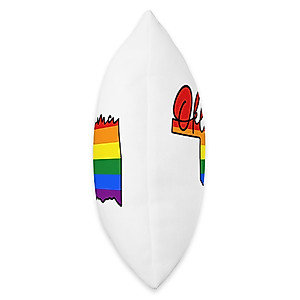 Oklahoma Map USA State Rainbow Pride Flag Map USA State Oklahoma Rainbow Flag Pride Month Throw Pillow, 18x18, Multicolor