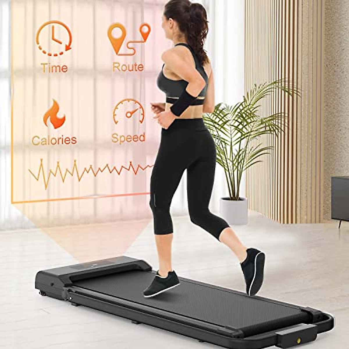 Walking Pad Under Desk Treadmill - Gywowken 2 in 1 Foldable Treadmill Walking Pad for Home Office, 2.5HP Portable Desk Treadmills with Remote Control for Walking Jogging Running