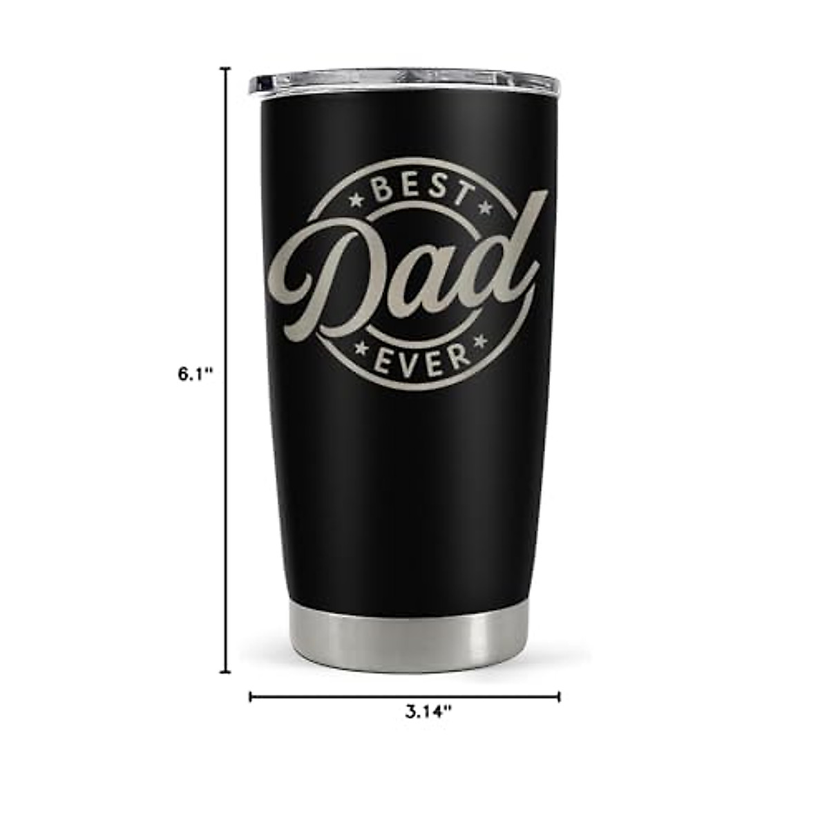 SANDJEST Best Dad Ever Tumbler with Lid - 20oz Insulated Stainless Steel Cup- Coffee Mug for Sport Travel Office, Gift for Father’s Day Birthday
