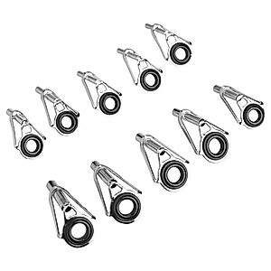 Health Gear Fishing Rod Guides, Fishing Rod Tip Repair DIY Kit 80Pcs Stainless Steel Ceramic Fishing Rod Tips Repair Accessory, 10 Sizes in a Box