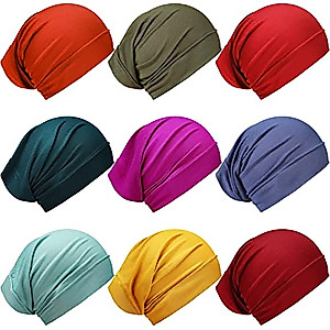 9 Pieces Women's Under Scarf Muslin Hijab Cap Solid Color Hijab Cap Dreadlock Cap Unisex Dreadlock Hair Wrap Muslimah Hijab Tube Cap