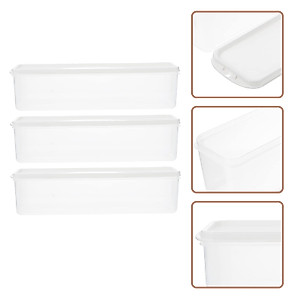 Operitacx Flour Container 3Pcs Pasta Storage Containers Spaghetti Cereal Noodle Keeper Box Refrigerator Airtight Food Storage Containers for Spaghetti Noodles Pasta Eggs Fruits Snacks Pasta Jar