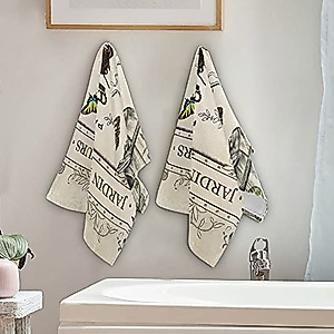 Vintage Bee Garden Hand Towels 16x30 Bathroom Towel Ultra Soft Highly Absorbent Small Bath Towel Kitchen Dish Guest Towel, 2 Pieces Set
