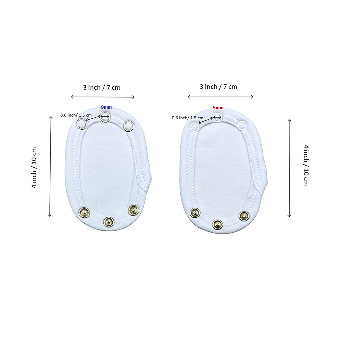 Baby Bodysuit Onesies Extender pack of 3 (Variety Pack, 2 Different Size snaps)