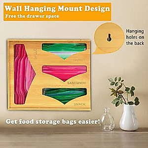 Ziplock Bag Storage Organizer for Kitchen Drawer Plastic Bag Organizer Storage Bag Organizer Baggie Holder with Slider Lids Compatible with Ziploc, Gallon, Quart Sandwich & Snack Variety Size Bags