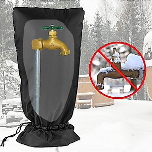 XXL Outdoor Faucet Covers for Winter, 3M Thinsulate Sprinkler Freeze Protector, 25”H x 13”W for Garden Lawn Faucets and Yard Hydrant, Waterproof Insulated Spigot Cover, Reusable Faucet Sock