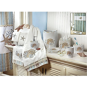 Avanti Linens - Washcloth, Soft & Absorbent Cotton Towel, Coastal Inspired Bathroom Accessories (By the Sea Collection, White) 13.00" x 13.00"