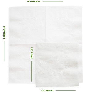 Comfy Package [1000 Count] White Beverage Napkins 1-Ply Bulk Cocktail Napkins, Restaurant Bar Paper Napkins