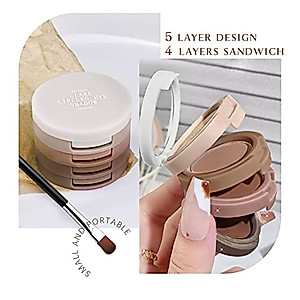 HOSAILY 4 in 1 Color Matte Eyeshadow Palette High Pigmented Natural Nude Eyeshadow Makeup Palette Long Lasting Eyeshadow Palette with Eyeshadow Brush