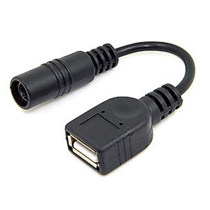 cablecc 5V USB Female to DC Power Jack 5.5 2.1mm Charge Adpter Cable for Cell Phone & Tablet