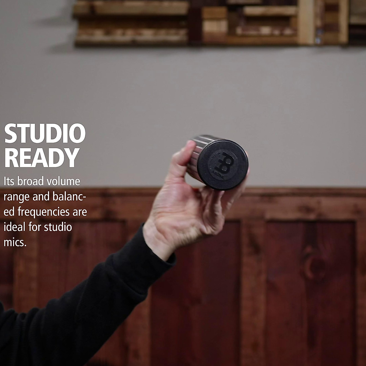 Meinl Percussion StudioMix Shaker with Textured Synthetic Body — NOT MADE in CHINA — for Percussionists and Drummers, 2-YEAR WARRANTY (SH12-L-BK)