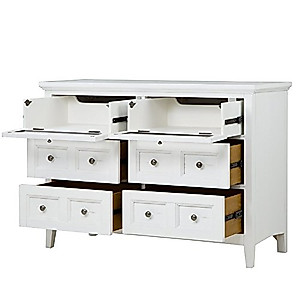 BOWERY HILL Modern Wood Relaxed Traditional Soft White Media Chest