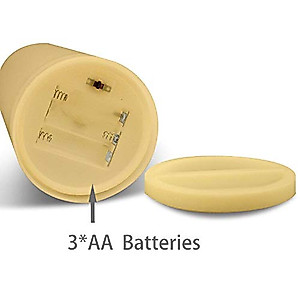 2 Pack Outdoor Flameless LED Pillar Candles Battery Operated Flickering Lights with Timer Plastic Resin Lights for Christmas Home Garden Decoration Baby Birthday Party Bridal Shower Decor 4x10 Inches