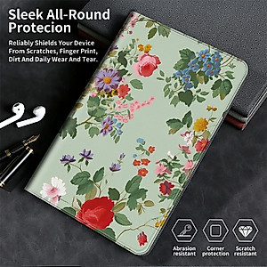 Case for All-New Kindle Fire HD 10 & 10 Plus Tablet 11th/13th Generation 2021/2023 Lightweight Smart Case Adjustable Stand Protective Cover with Auto Wake/Sleep - Vintage Floral Flowers