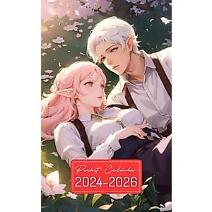 Pocket Calendar 2024-2026: Two-Year Monthly Planner for Purse , 36 Months from January 2024 to December 2026 | Friendship | White-haired male