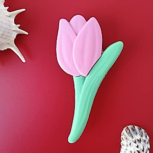 Sexyppl Tulip Charms for Bogg-Bags Cartoon Tulip Decorative Charms for Totes Flower Charm Accessories for Beach Totes-1Pack (Crimson)