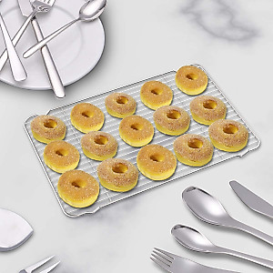 Zacfton Cooling Rack Set of 3, Baking Rack Stainless Steel Wire Rack for Baking Cooking Roasting Grilling Cooling, 15” x 11” x 0.5” Wire Racks, Fit Various Size Cookie Sheets Oven