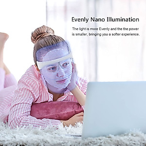 Led Face Mask Light Therapy, 3 Colors Light Therapy Facial Photon Beauty Device for Facial Rejuvenation, Anti-Aging