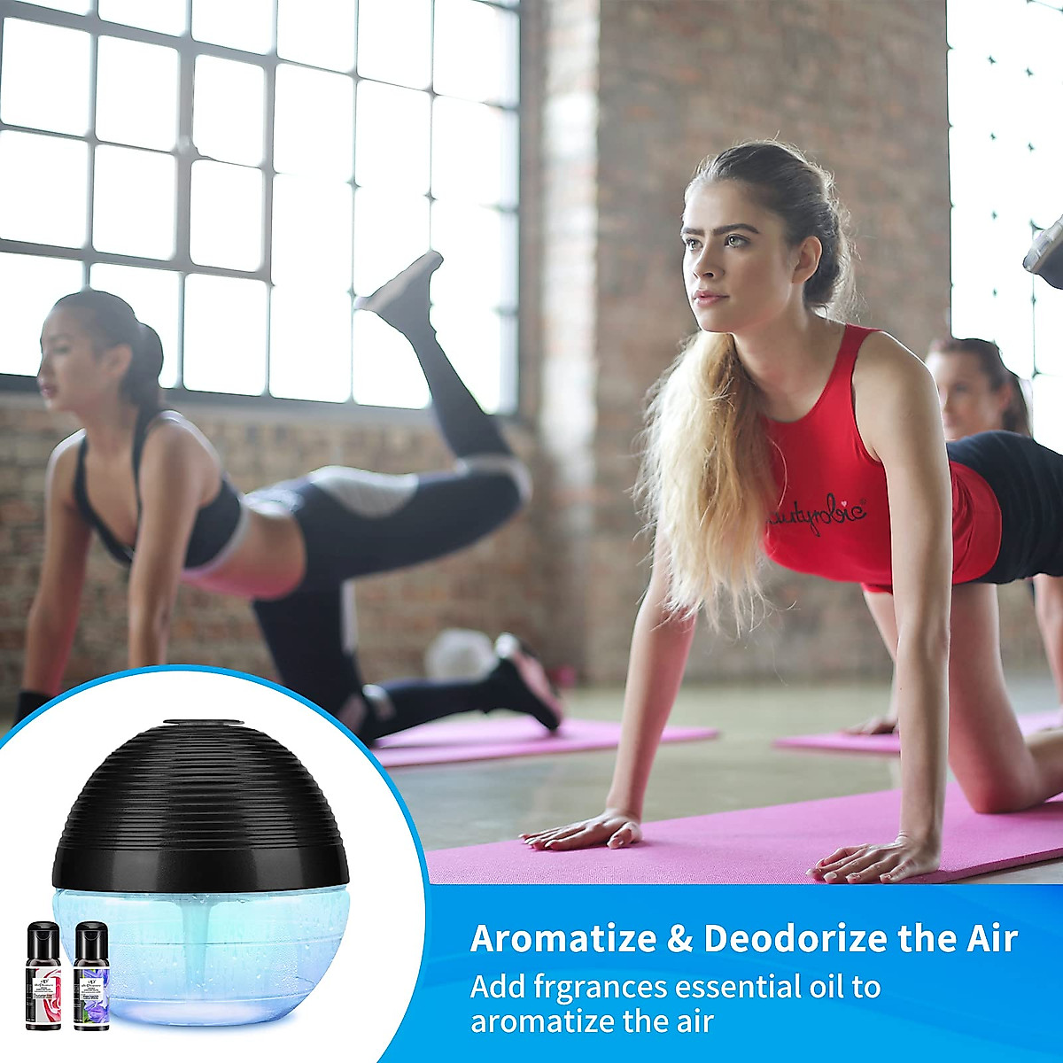 ap airpleasure Water-Based Purifier Air Washer, Air Revitalizer & Freshener, Air Fresher with 6 Colorful lights for Rooms (Black)