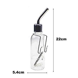 Opla3ofx Dog Drinking Bowl, Hamster Dispenser Bottle, Pet Automatic Water Bottle Drinker Rabbit for Small Animal Guinea Pig, Rabbit, Guinea Pig, Rat, Gerbil, Chinchilla Transparent Color-s S