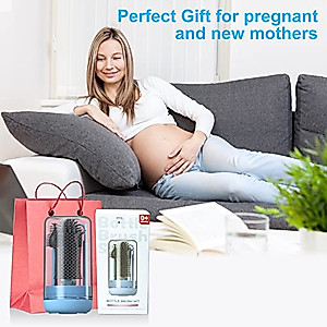 WHNL Travel Bottle Cleaner Kit with Baby Bottle Brush Set and Drying Base,Soap Dispenser,Gift for New Moms(Cobalt Blue)