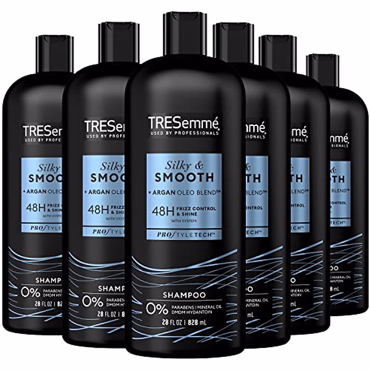 TRESemmé Silky & Smooth Anti-Frizz Shampoo For Frizzy Hair Formulated With Pro Style Technology 28 Fl Oz (Pack of 6)