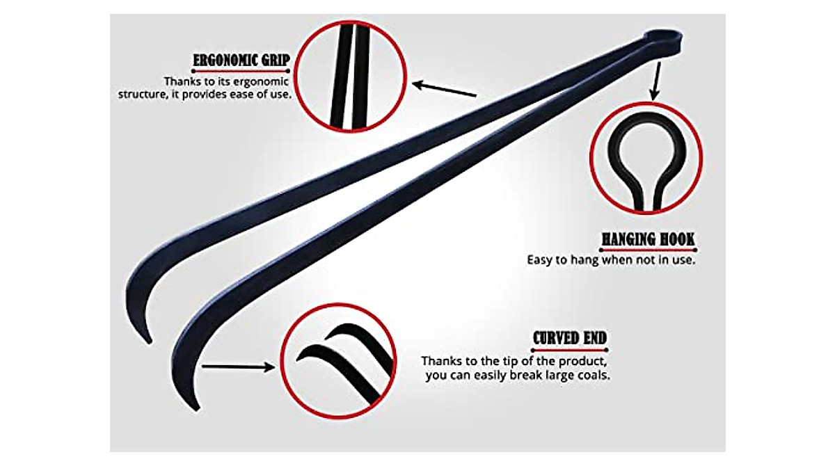 Charcoal Tongs for Grill & Fire - Heavy Duty 15.75 Inch Tongs