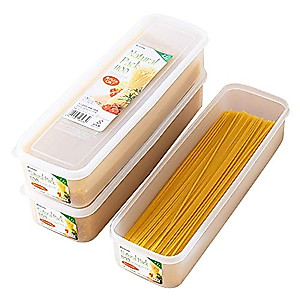 Bppyvct 3Pcs Pasta Storage Container, Plastic Spaghetti Food Storage Box, Noodle Canister With Lid for Spaghetti, Noodles, Pasta, Eggs, Fruits Snacks