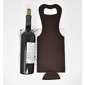 Personalized Wine Carrier/Wine Tote. Full Grain Leather Wine Bottle Holder. Monogrammed Wine Bottle Sleeve. Customized Wine Caddy. Personalized Wedding Gift.