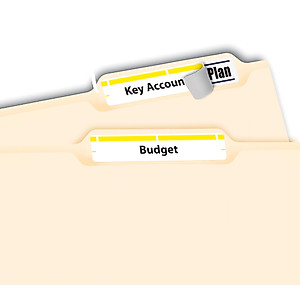 Avery TrueBlock File Folder Labels, 2/3" x 3-7/16", 1,500 Printable Labels, White/Yellow, Permanent (5966)