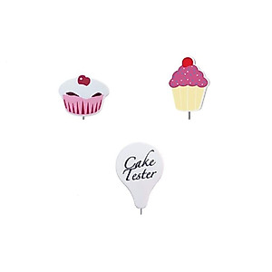 Aoshang 3Pcs Stainless Steel Cake Tester Reusable Metal Cake Probe Cake Testing Needle Home Bakery Muffin Bread Cake Tester Probe Skewer Pin Needle Kitchen Baking Assistant Tool,7.5 Inches