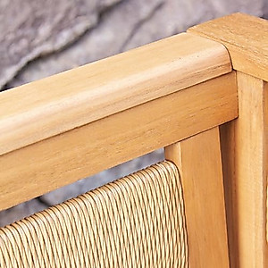 Blaine Teak Wood Porch Swing with Oyster Cushion