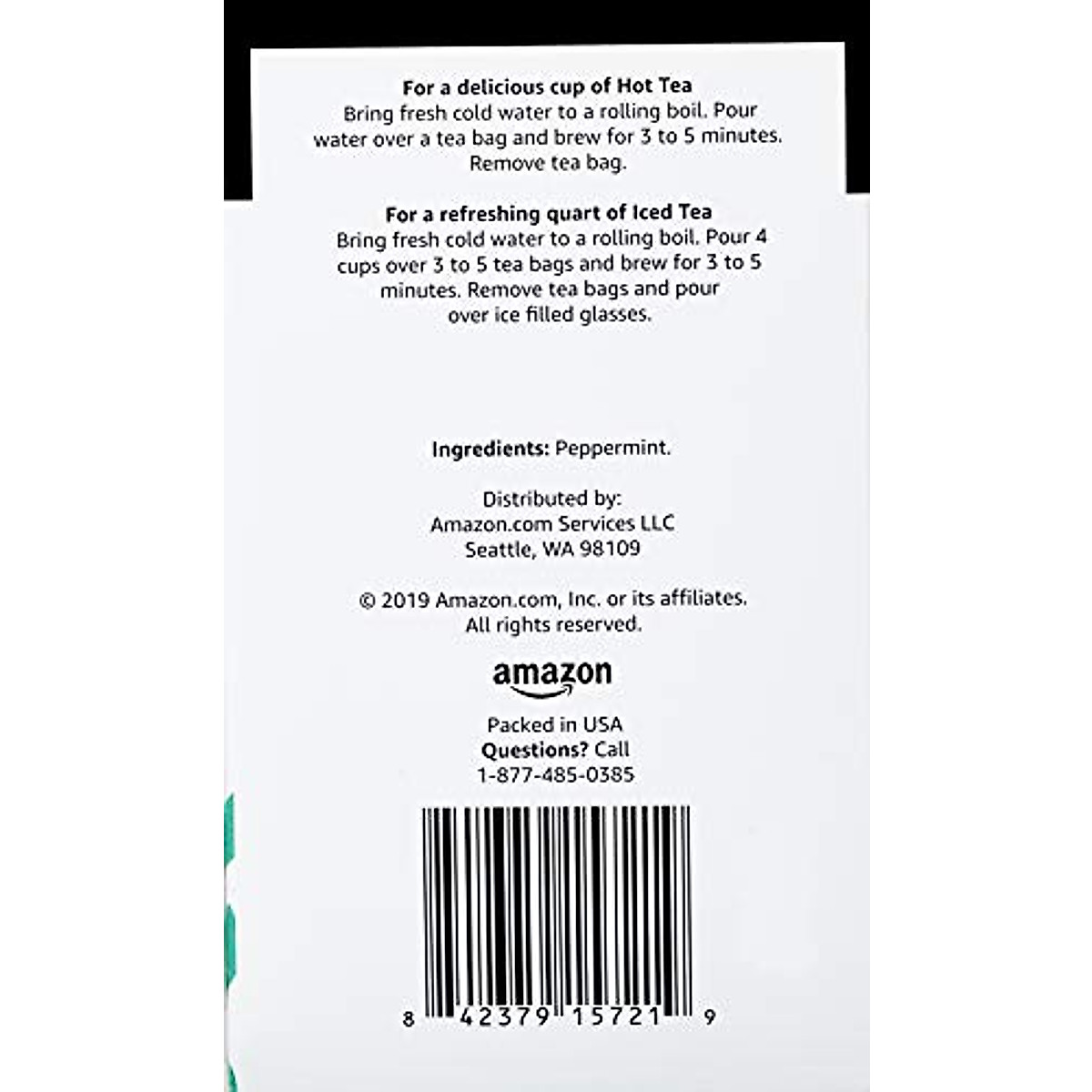 Amazon Brand - Happy Belly Peppermint Herbal Tea Bags, 20 Count (Previously Solimo)