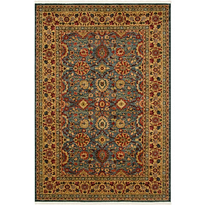 Unique Loom Edinburgh Collection Area Rug - Monroe (7' 1" x 10' Rectangle Blue/Brown)