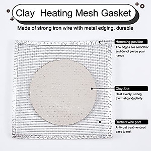 OLYCRAFT 20Pcs Wire Gauze Squares with Ceramic Center Uniform Heating Gasket Asbestos Free Square Wire Gauze 4.9 Inch X 4.9Inch
