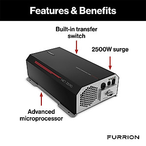 Furrion FIVBDP10A 12V 1000W PureSine Wave Inverter, Black